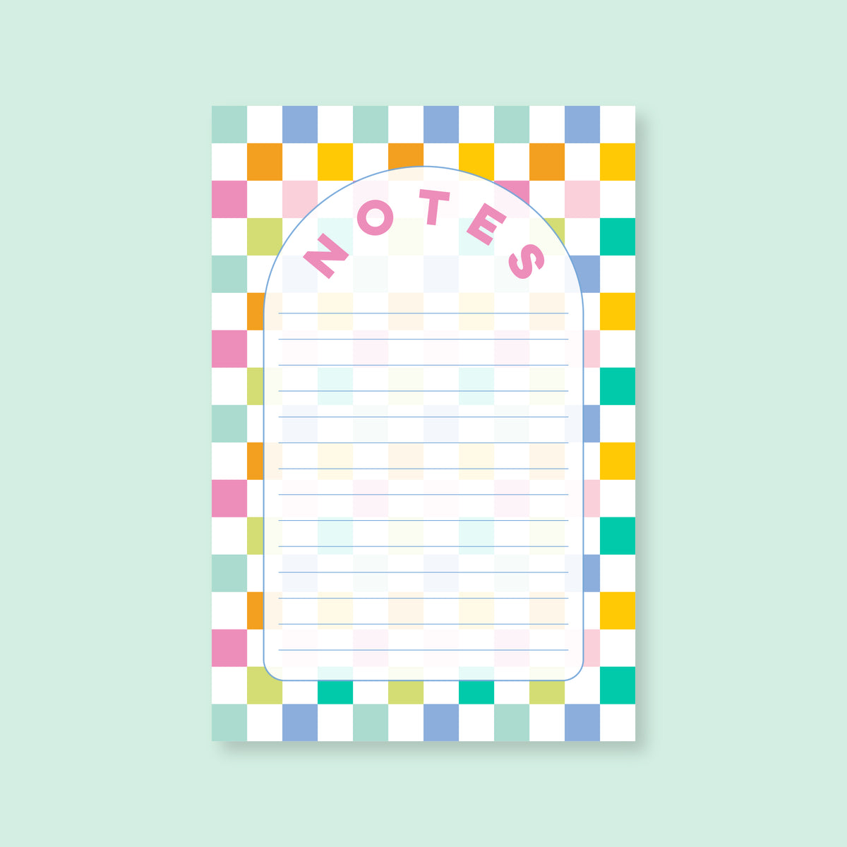 Rainbow Checkers | 4"x6" Notepad | Cleary Lane Co.